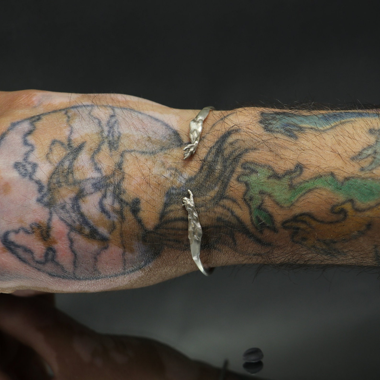 Gold Plated Creation of Adam Bracelet Silver Men's - Etsy