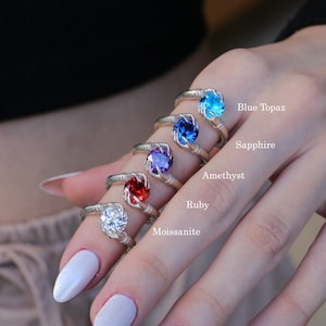 Ruby Hands Sterling Silver Ring, Hand Ring, Ruby 925 Sterling Silver ...