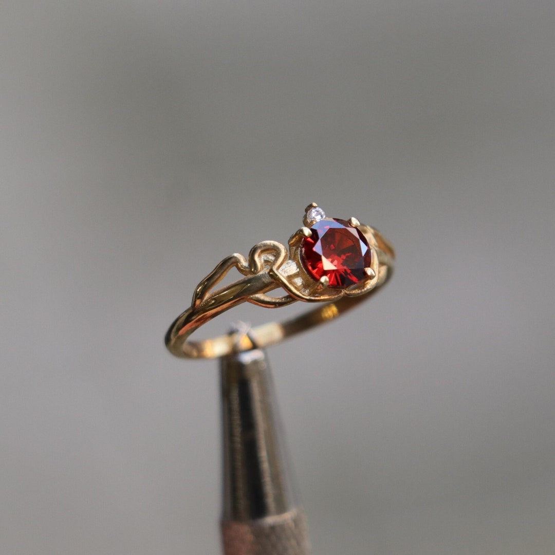 925 Silber Vergoldeter Rubin Ring, Geschenk für Sie, Afrikanischer ...