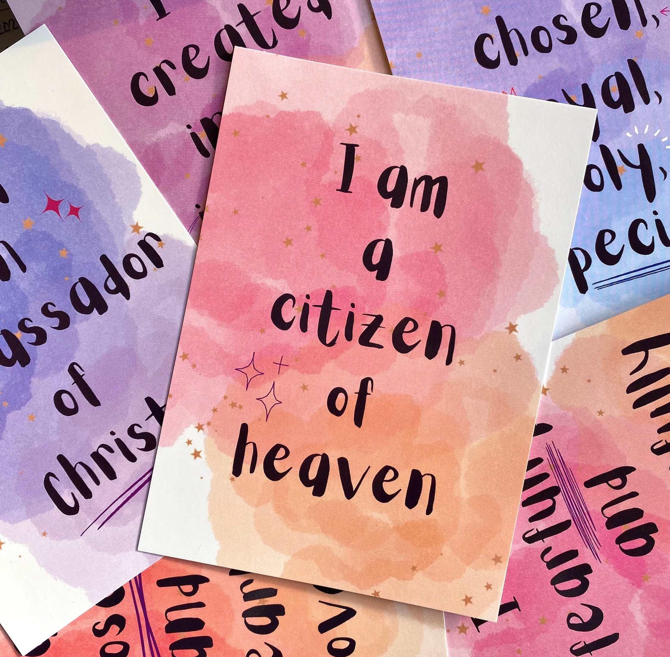 Christian Affirmation Postcards, I AM Christian Cards, Encouragement ...
