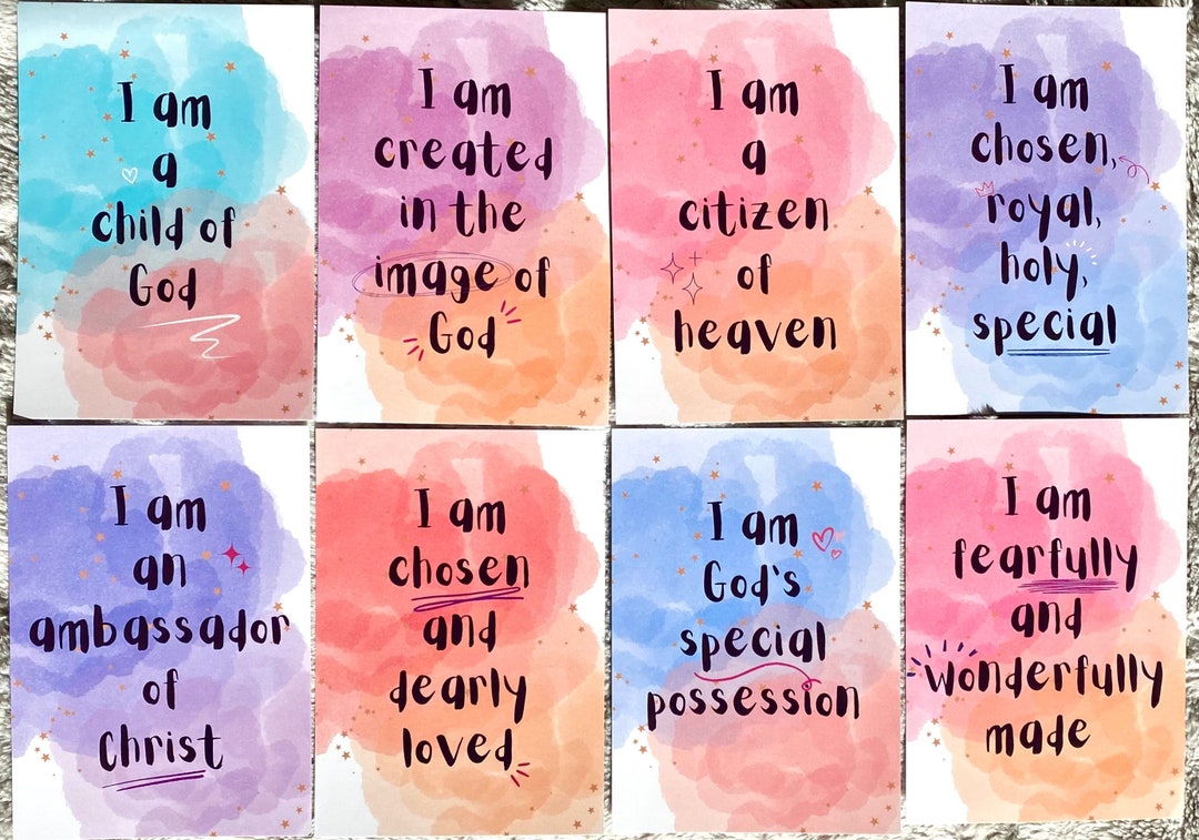 Christian Affirmation Postcards, I AM Christian Cards, Encouragement ...