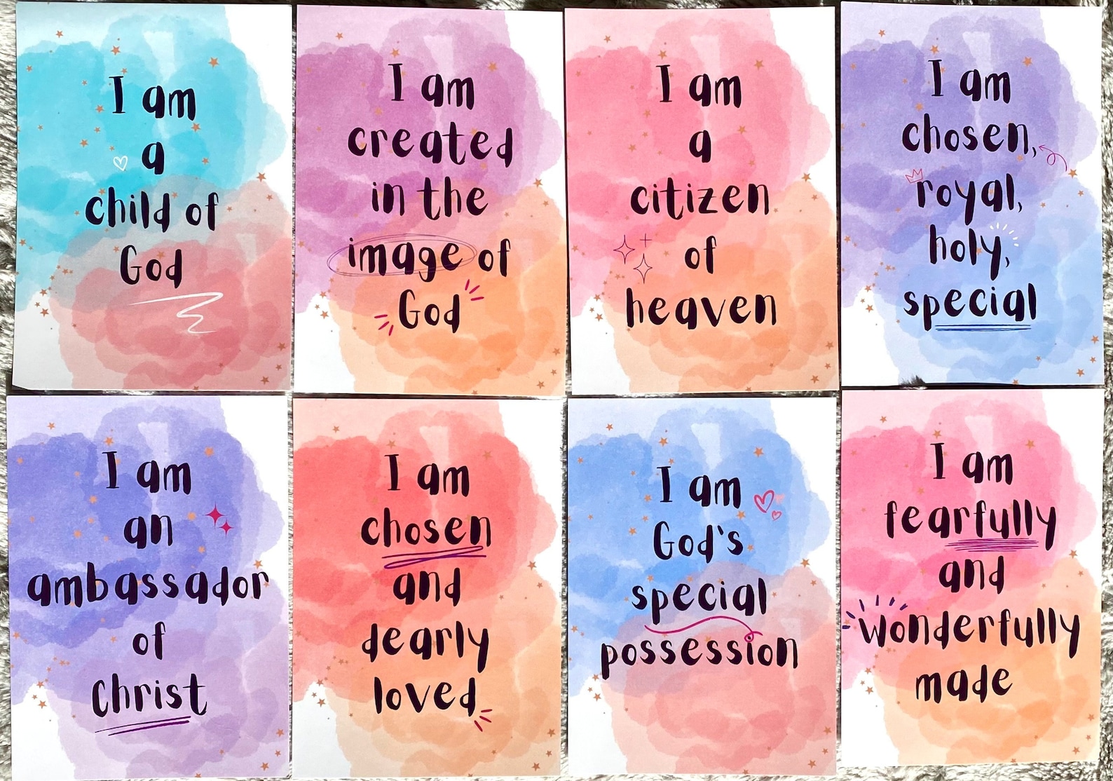 Christian Affirmation Postcards, I AM Christian Cards, Encouragement ...
