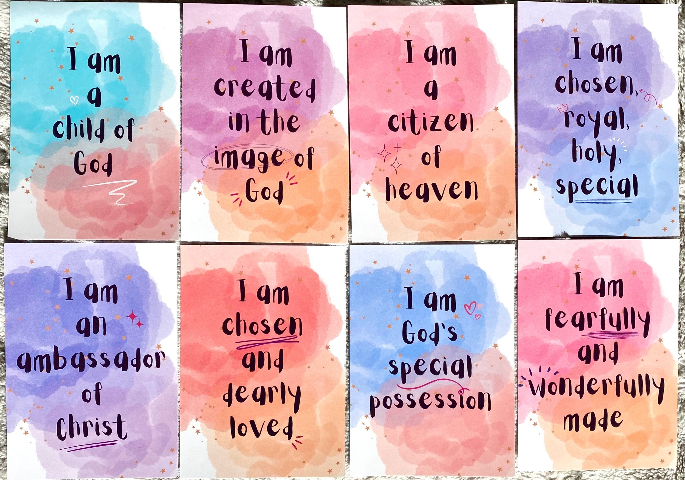 Christian Affirmation Postcards, I AM Christian Cards, Encouragement ...