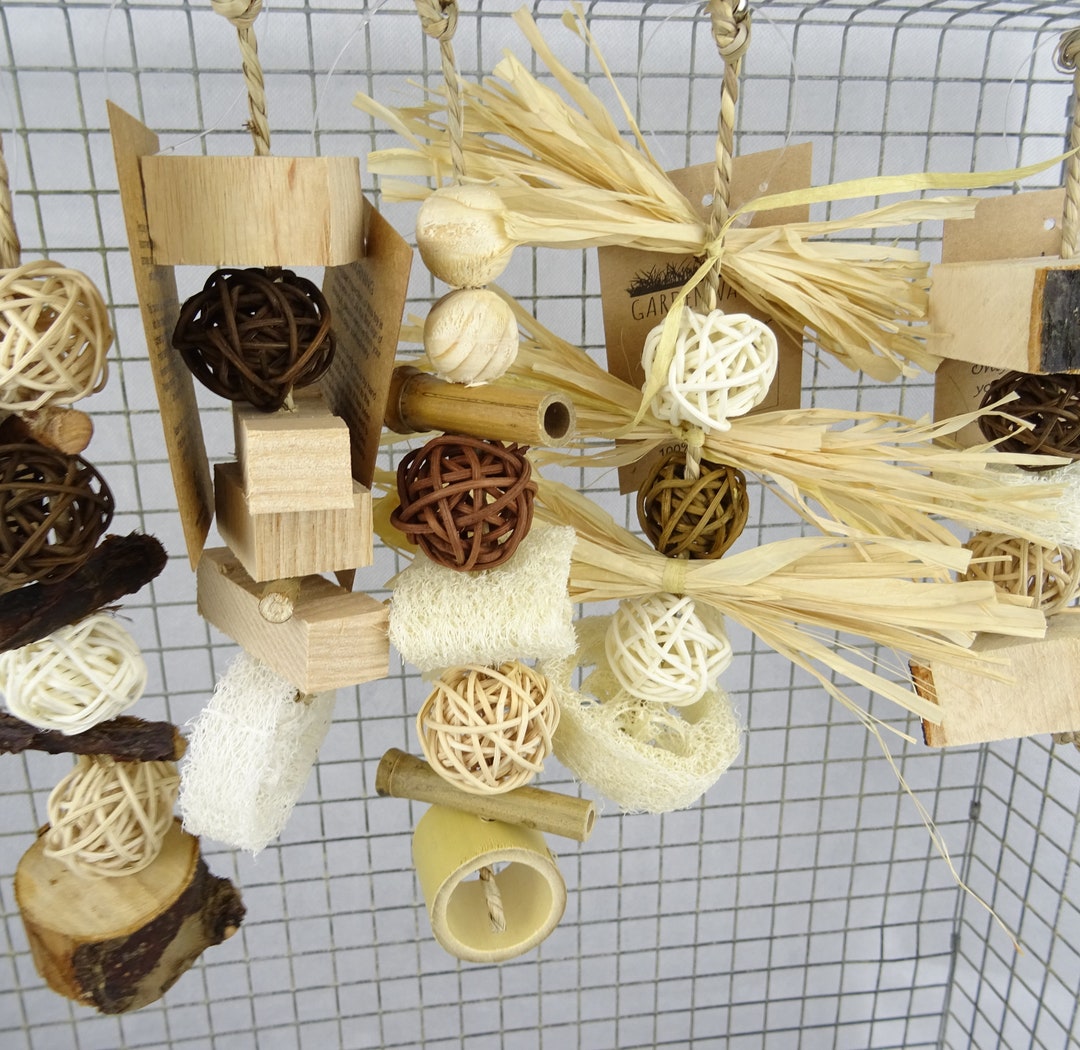 Hanging Chew Toys Natural Wood Various Designs Available Small Pet ...