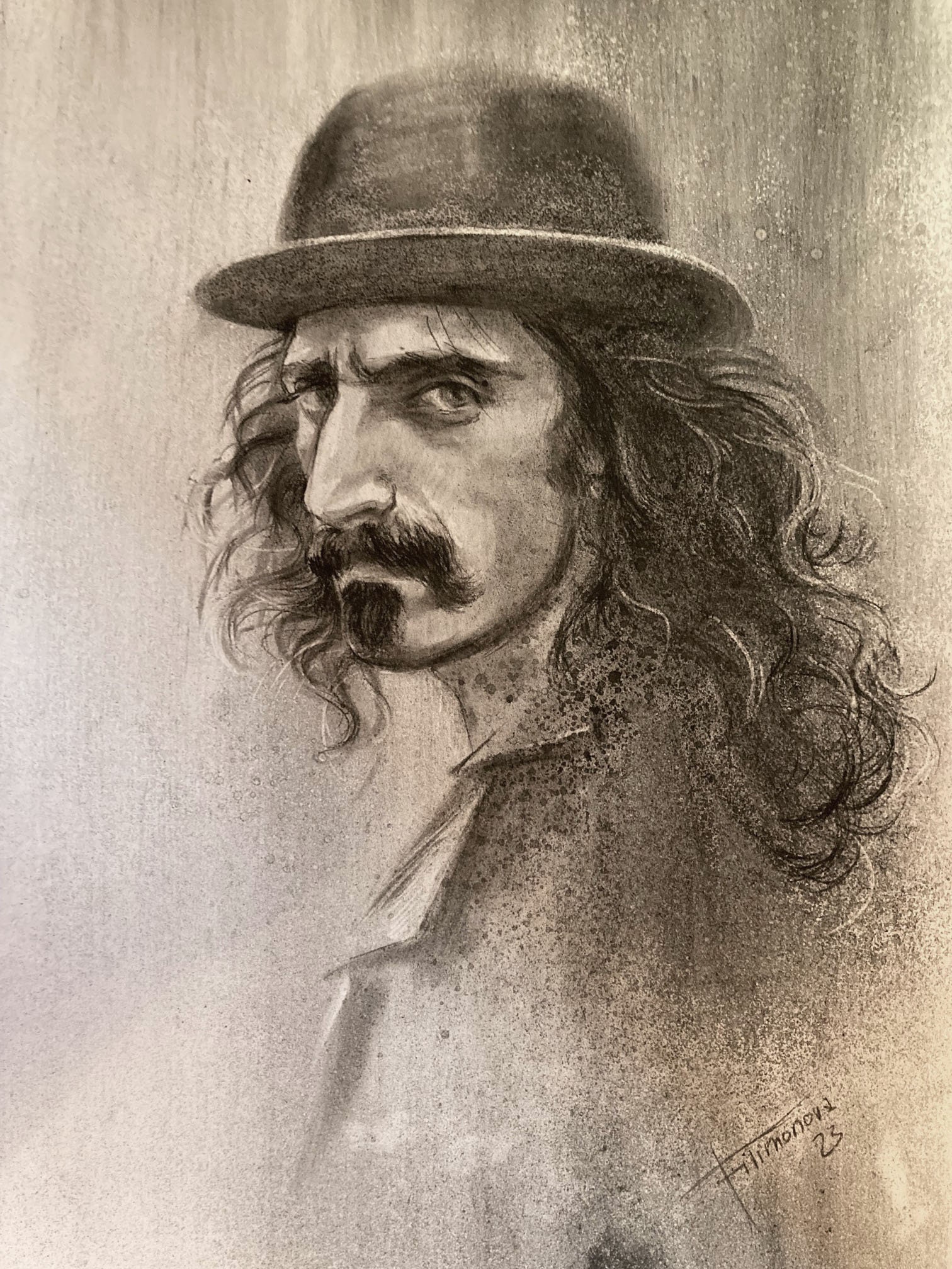 FRANK ZAPPA, Rock, Music, Mussician, Art, Portrait, Charcoal Drawing ...