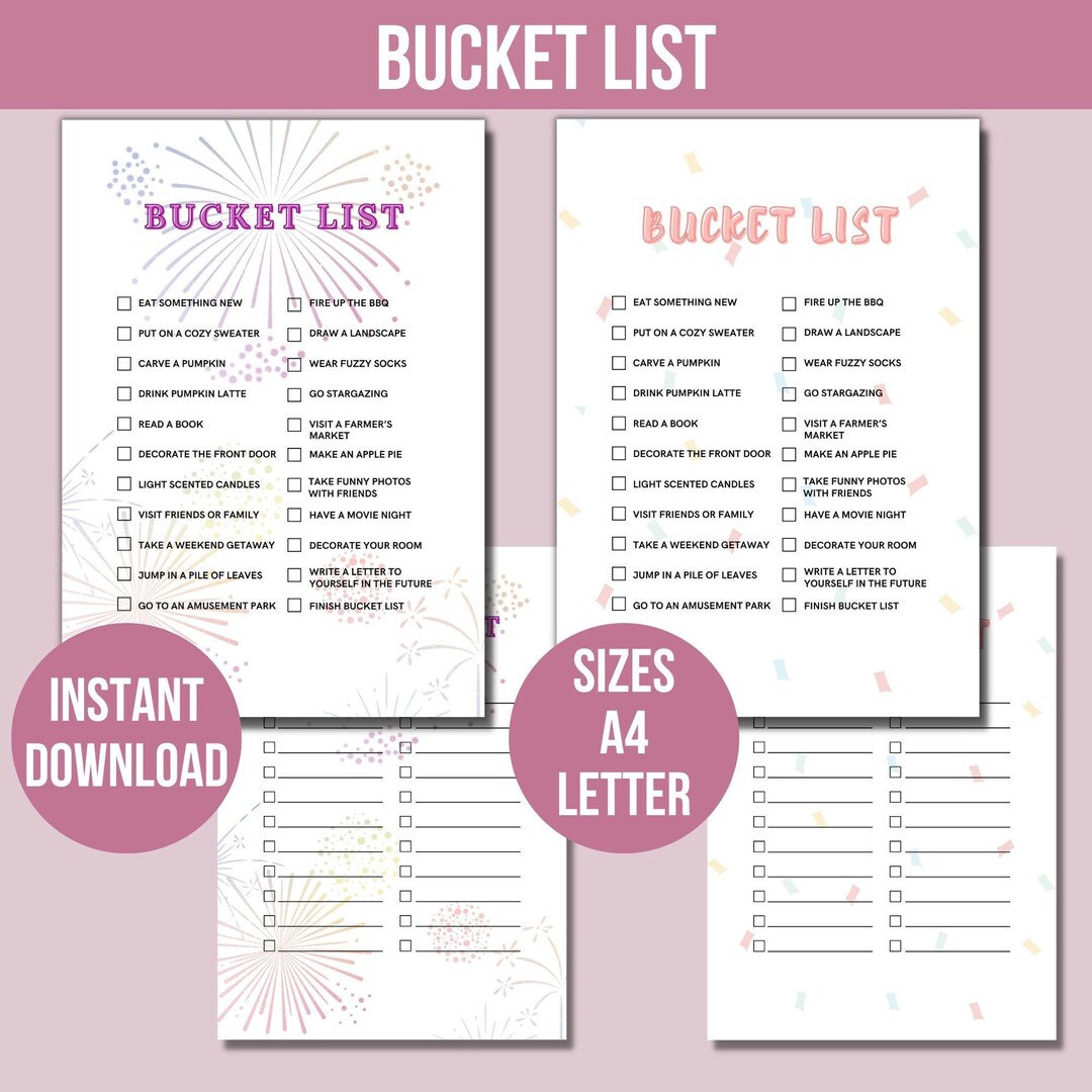 Bucket List Printable Fall Bucket List Printable Holiday - Etsy