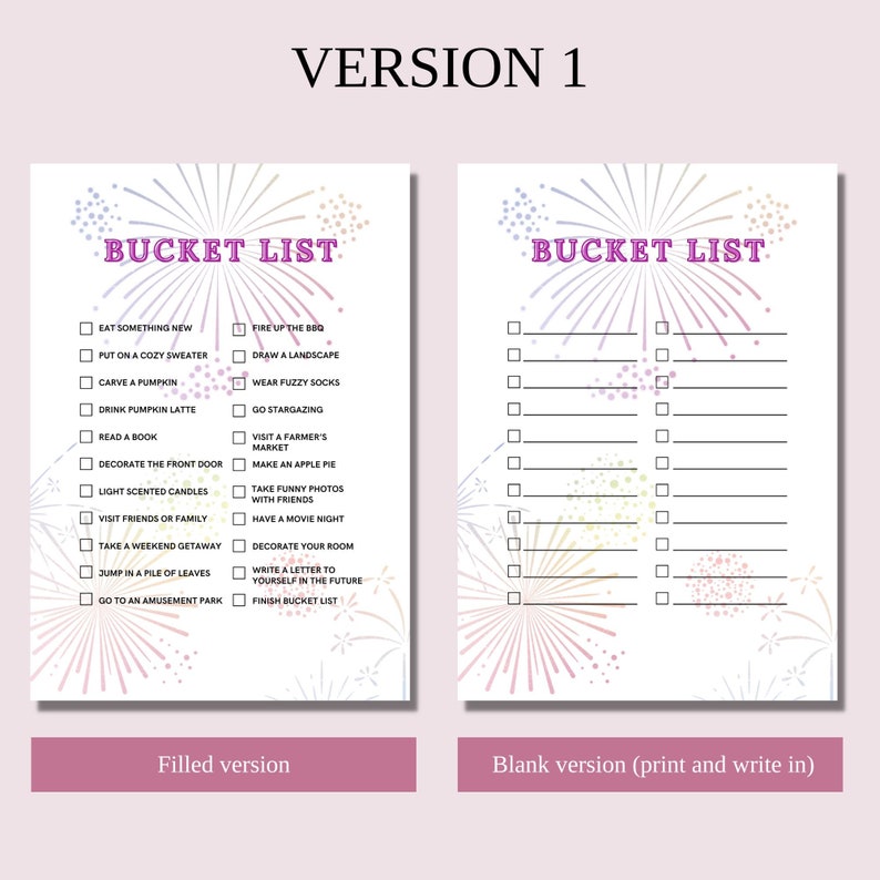 Bucket List Printable Fall Bucket List Printable Holiday - Etsy