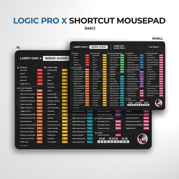Shortcut Mousepad made for Logic Pro X | Etsy