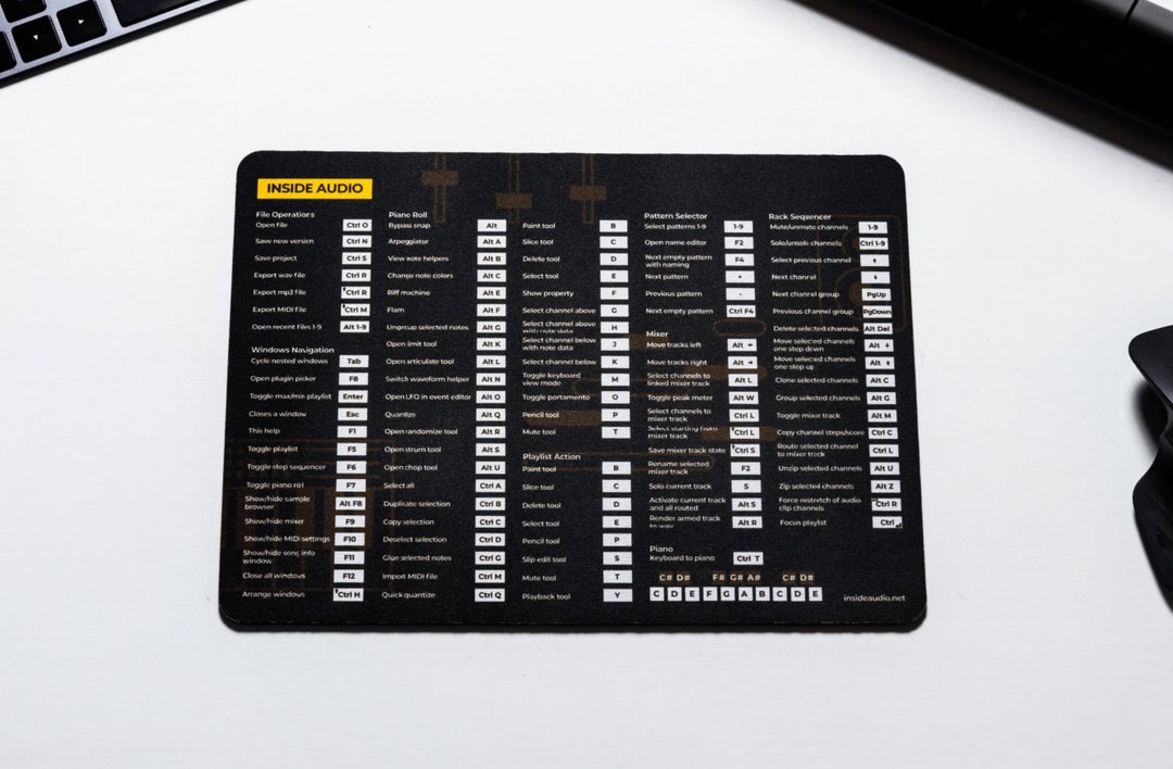 Shortcut Mousepad Made for Logic Pro X - Etsy