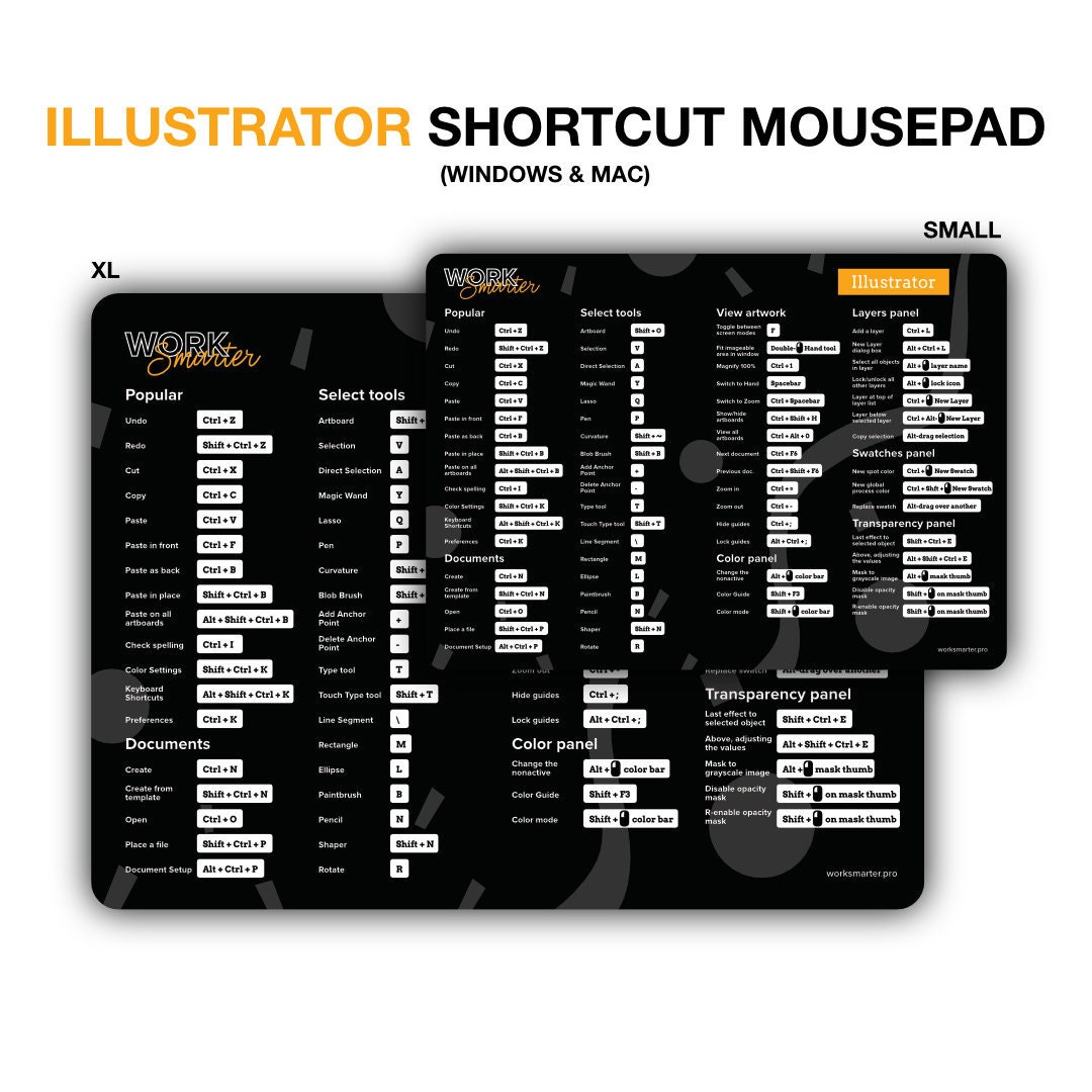 Adobe Illustrator Shortcut Mousepad - Etsy