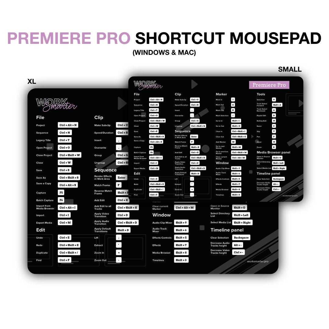Adobe Premiere Pro Shortcut Mousepad Etsy adobe-premiere-pro-shortcut-mousepad-etsy
