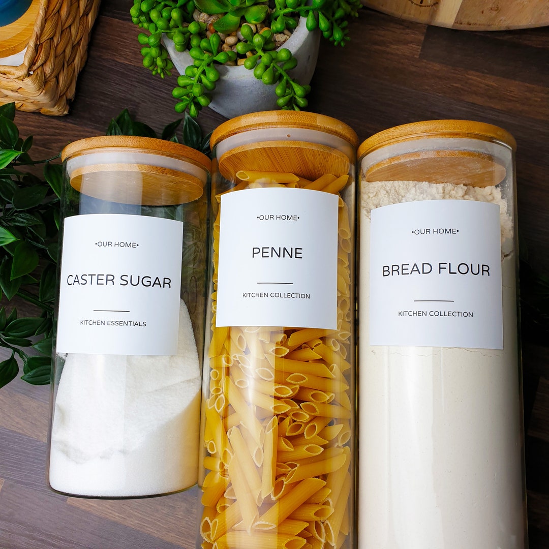 White Pantry Labels, Bespoke Labels, Kitchen Labels, Minimalist Labels ...
