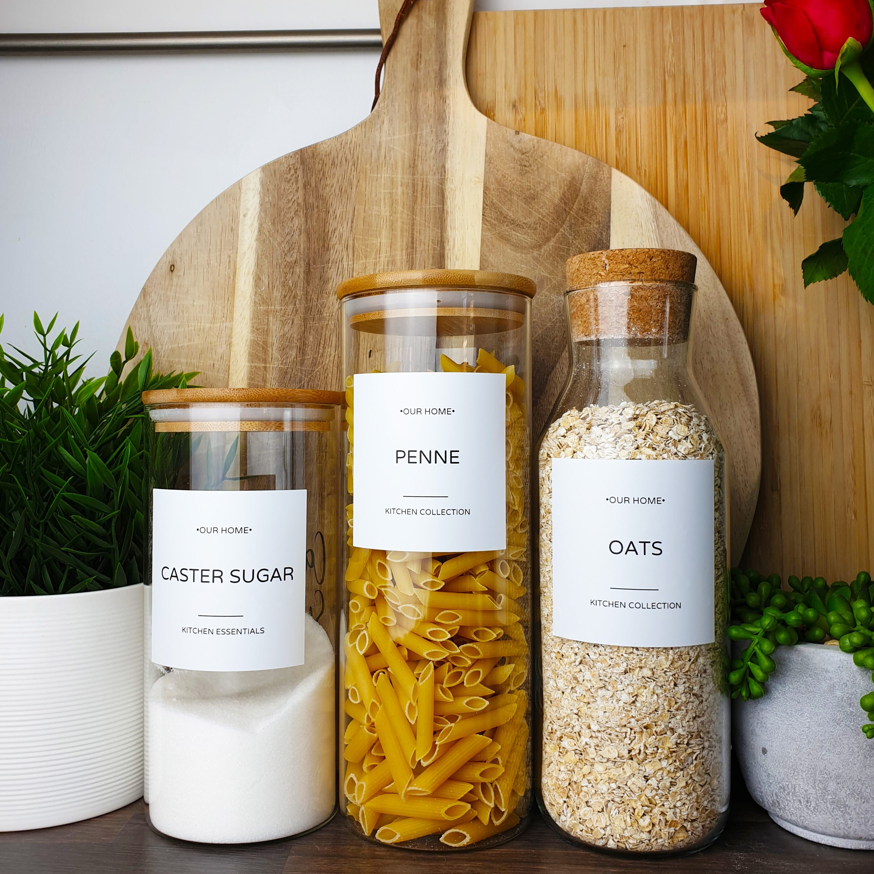 White Pantry Labels Bespoke Labels Kitchen Labels | Etsy