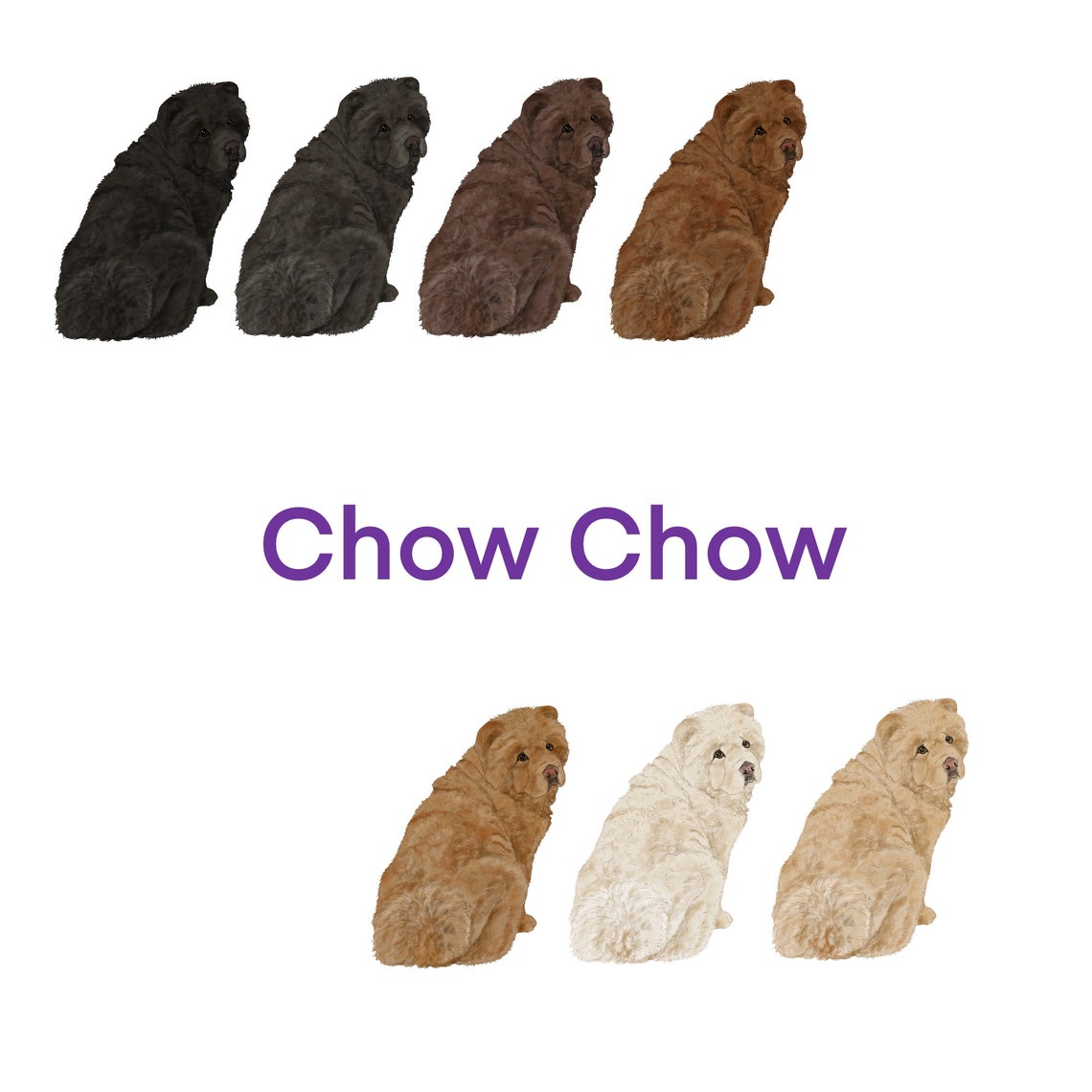 Watercolor DOG CLIPART, Back View of Dogs. Dog Breeds Bundle. Golden ...