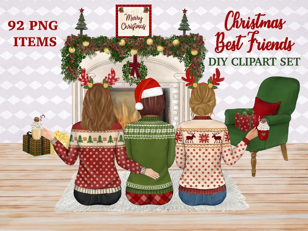 Christmas Best Friends Clipart. Christmas Besties Diy Clipart . Family ...