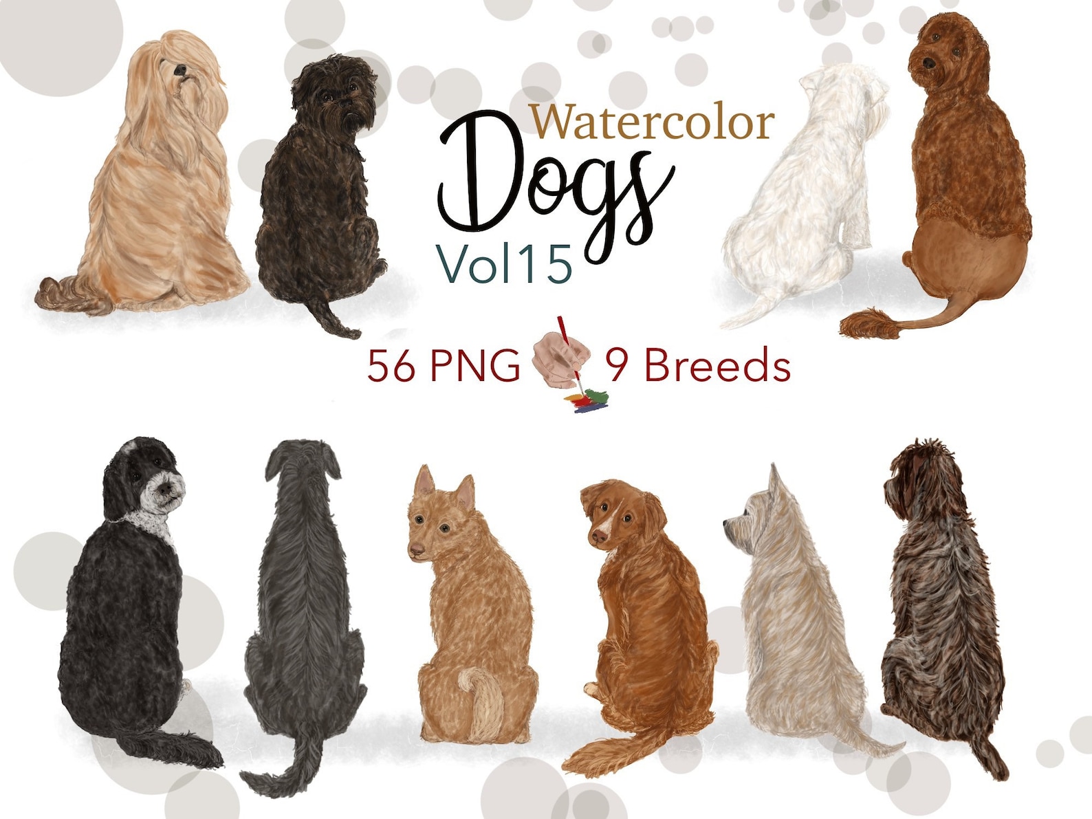 Watercolor Dog Clipart Customizable Dog Graphics. Portrait - Etsy