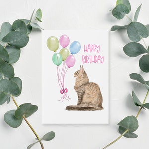 Watercolor Cat Clipart. Cute Birthday Cat Illustration. Nursery Kitten ...