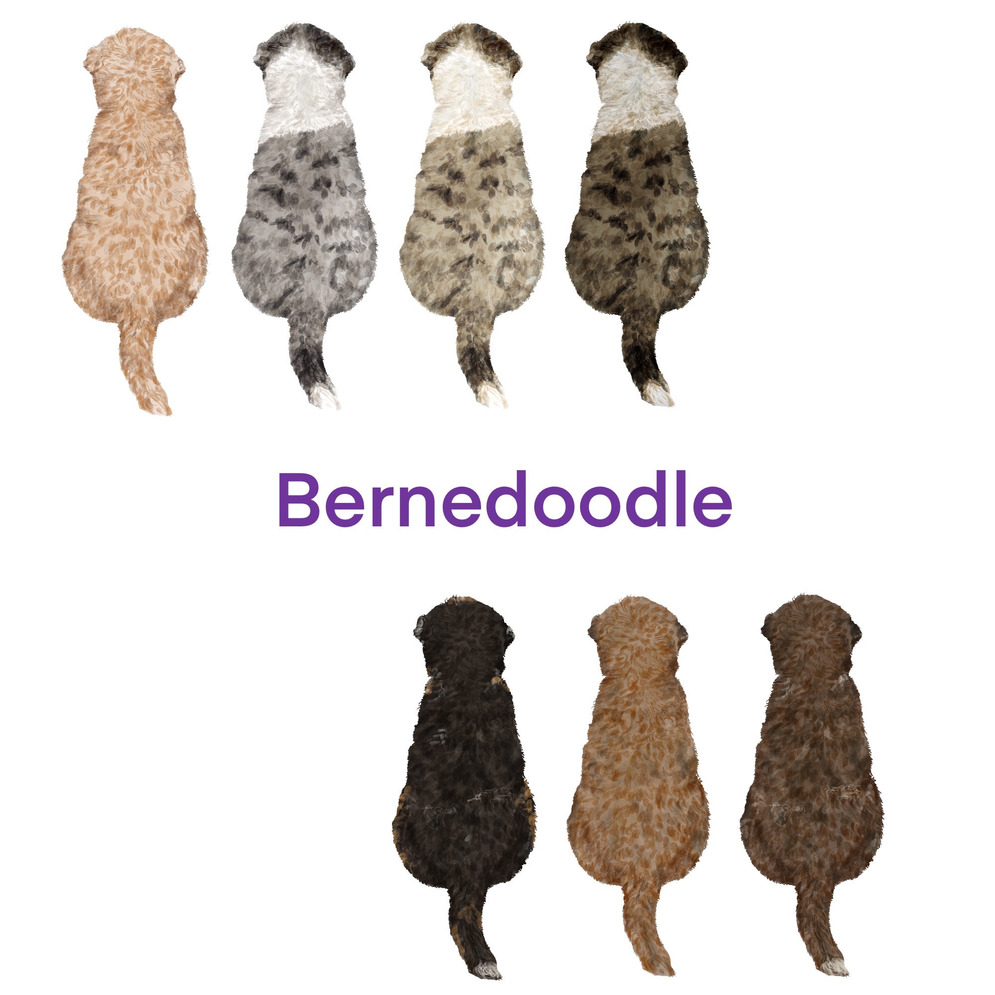 Watercolor DOG CLIPART Back View of Dogs. Printable Dog - Etsy