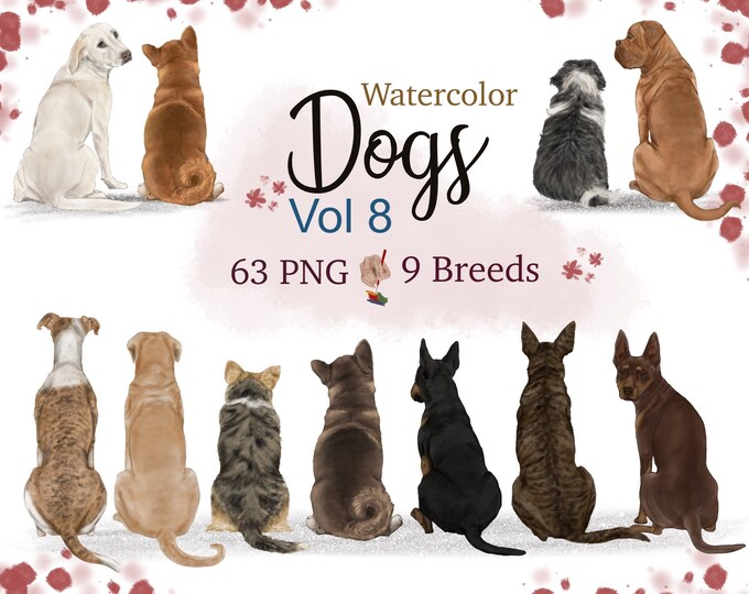 Dog Clipart Puppies Clipart Watercolor Pet Png Printable Dog Art Dog ...