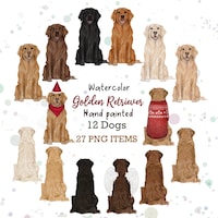 Watercolor Dog Heads Digital Clip Art Set- No Outline- Instant Download ...