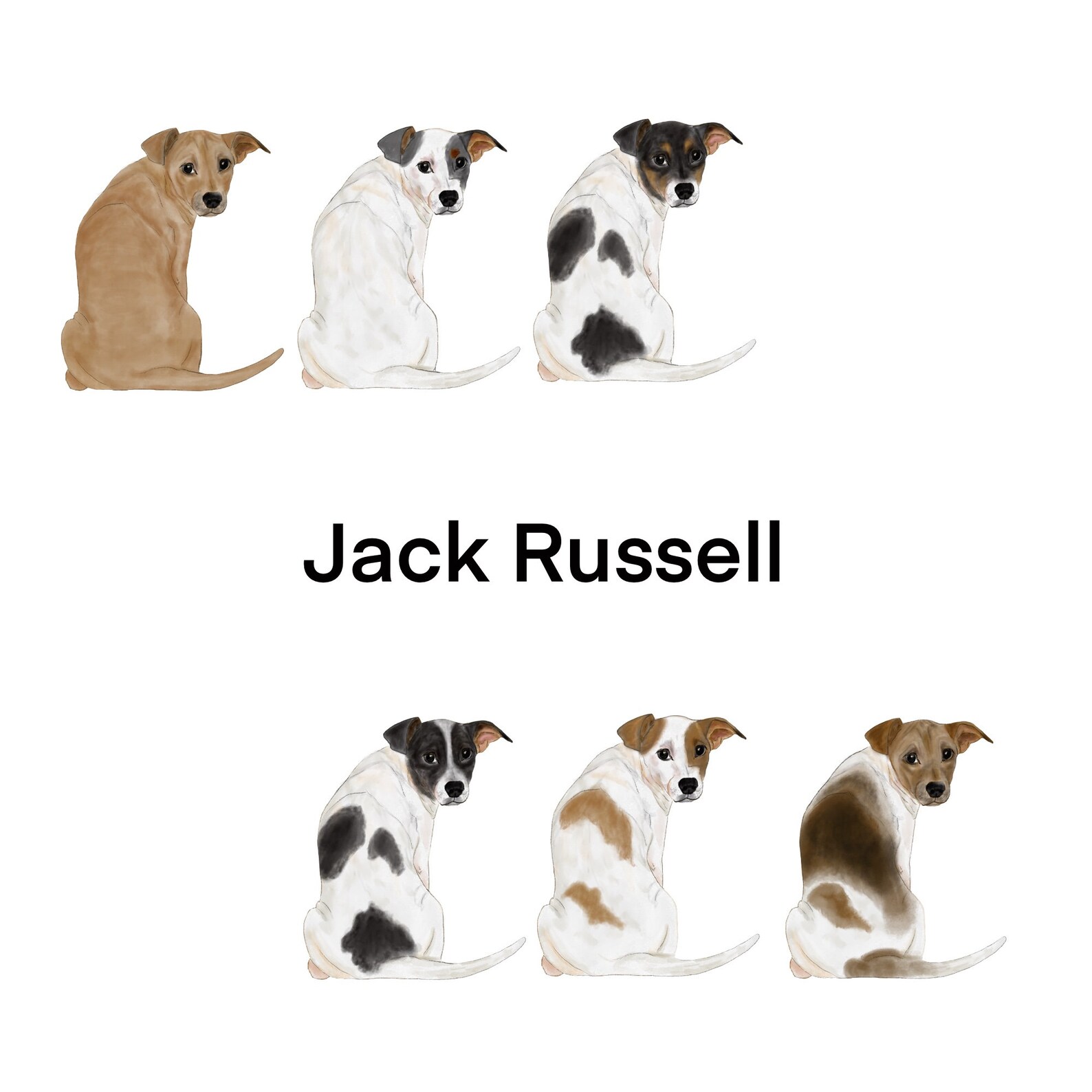 Watercolor DOG CLIPART. Dogs From Back View. Customizable Dog - Etsy