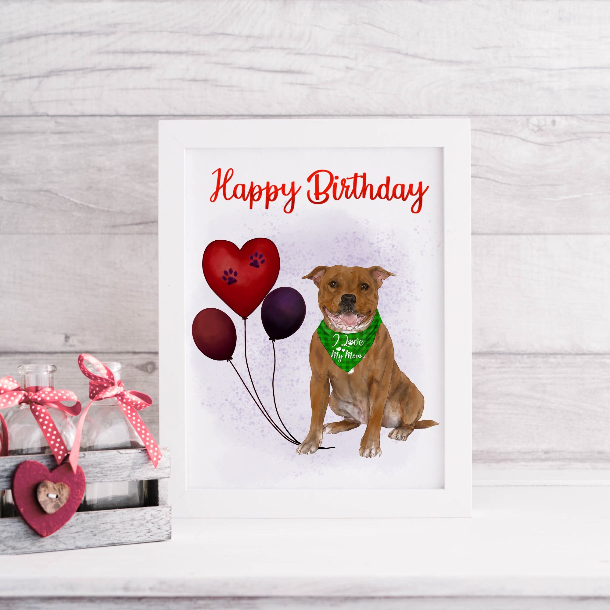 Staffordshire Bull Terrier Clipart. Watercolor Staffy. Staffy Mom Gift ...