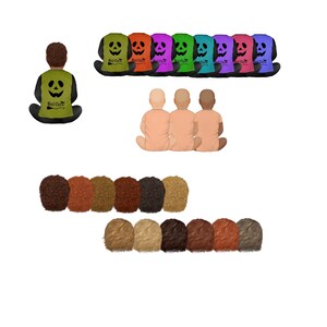 Halloween Family Clipart. Halloween Portrait Design. Autumn Big Family ...