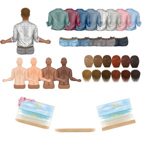 Customizable Family Clipart. Family Portrait Design. Portrait Creator ...