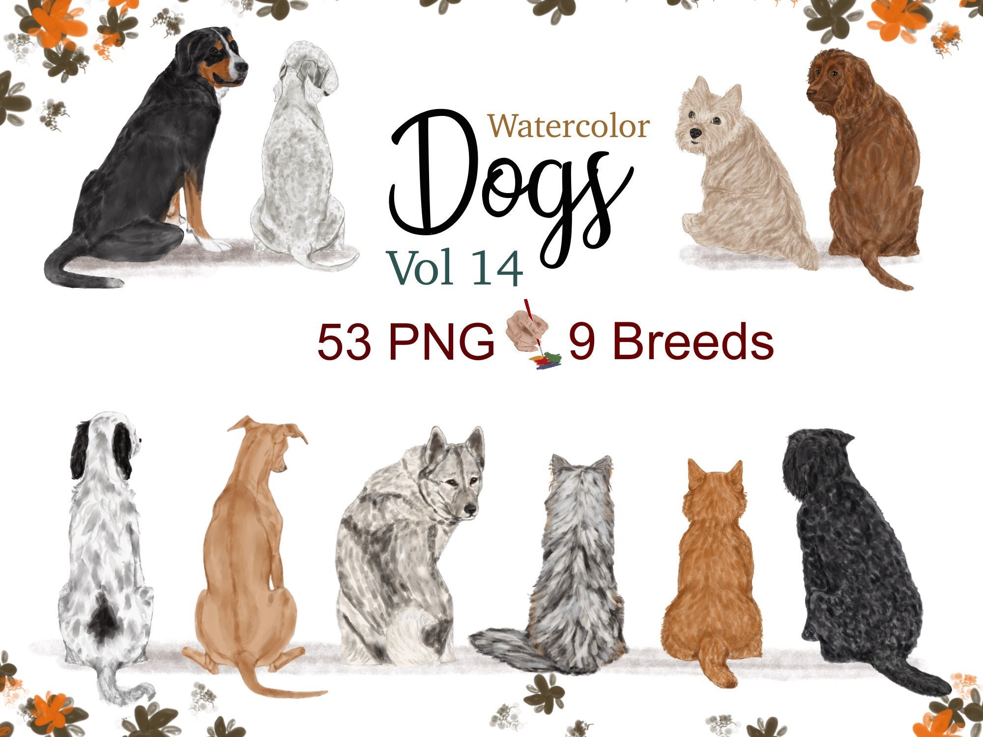 Watercolor Dog Breeds Clipart. Personalized Pet. Dog - Etsy UK