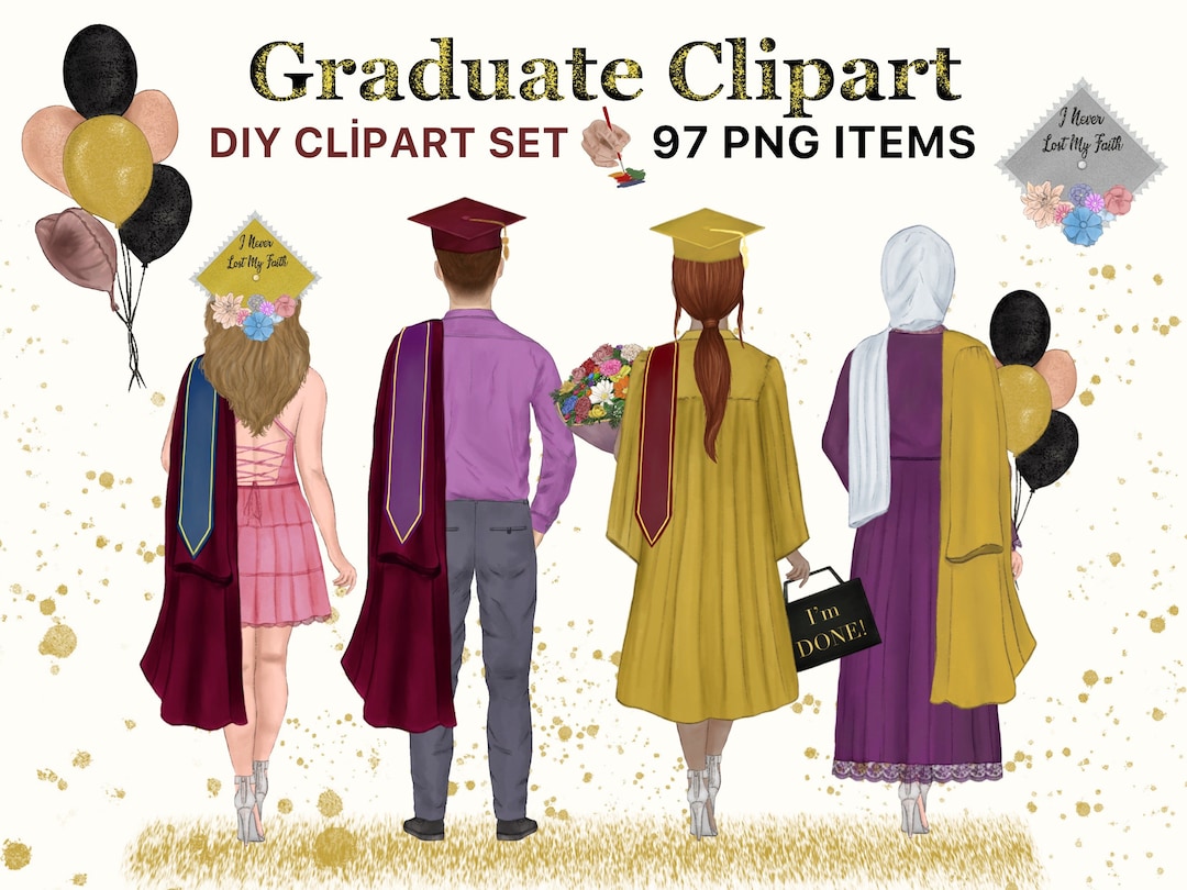 Graduate Clipart. Personalized Graduation Gift. Collage Senior Clipart ...