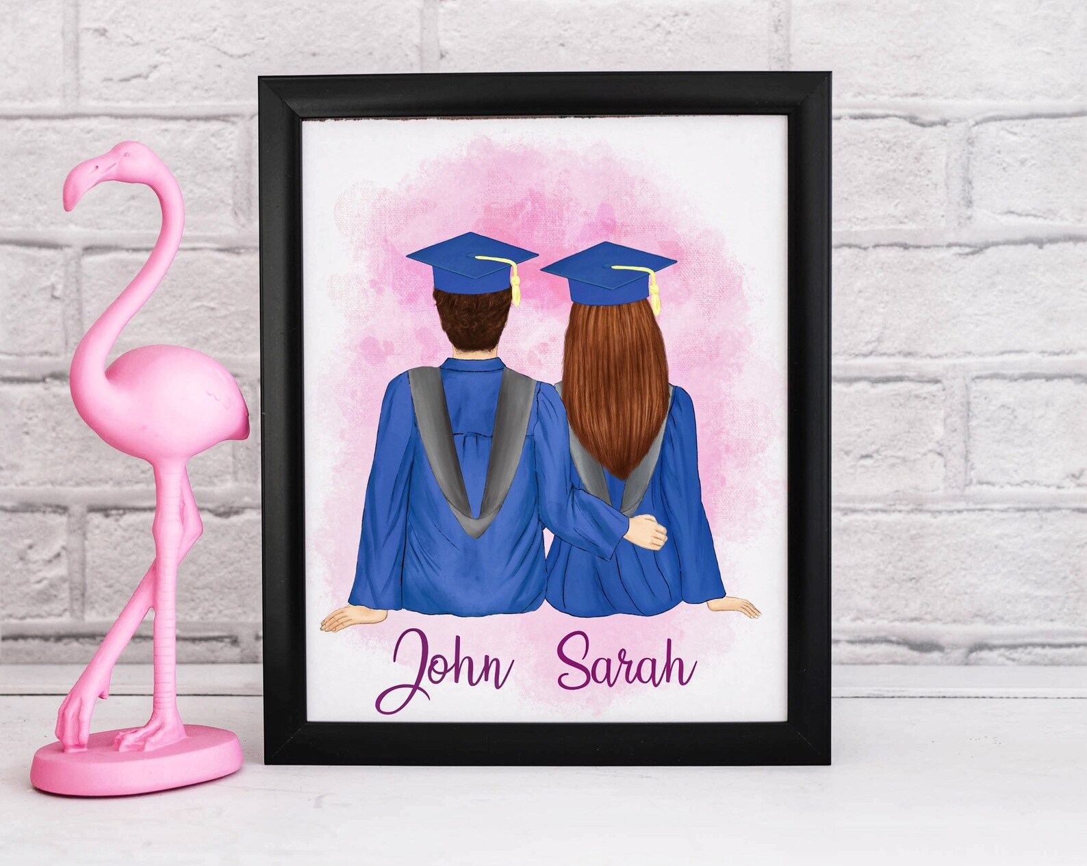 Watercolor Graduation Clipart. Graduating Couple Illustration. - Etsy