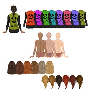 Halloween Family Clipart. Halloween Portrait Design. Autumn Big Family ...