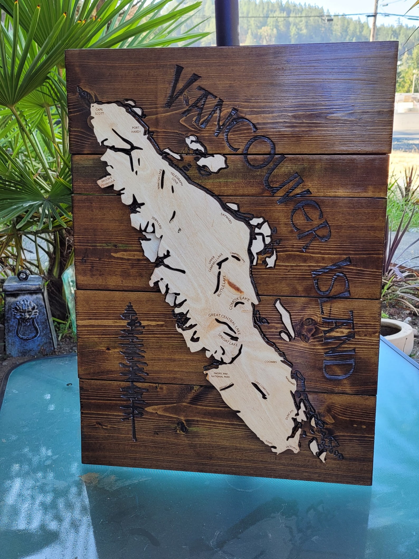 Vancouver Island With Lakes VECTOR FILE With Sitka Tree for Projects ...