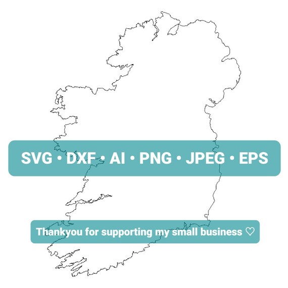 Ireland Outline VECTOR FILE Instant Download Svg Dxf Ai | Etsy