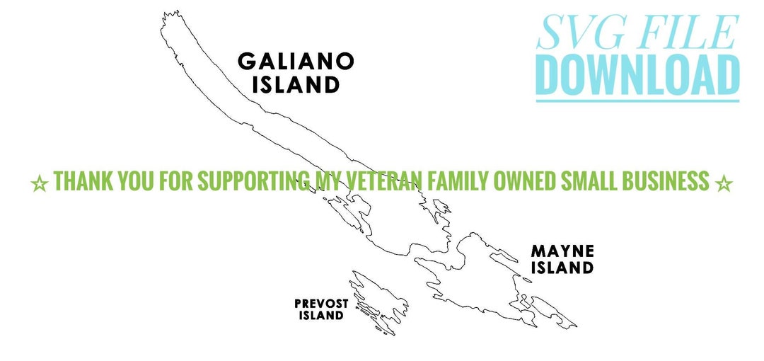 GALIANO ISLAND Map Outline SVG Only File - Instant Download - Etsy
