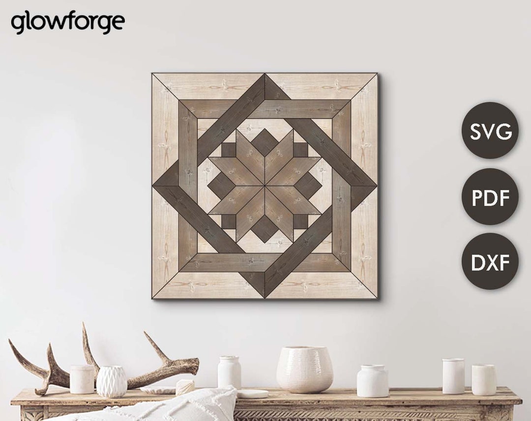 Rustic Barn Quilt Cut File , Wooden Wall Art , Home Decor , Svg - Dxf ...