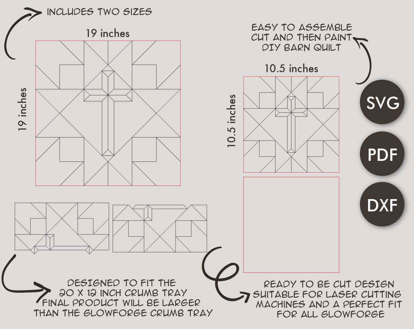 Cross, Barn Quilt , Home Decor, Laser Cut File, Instant Download, Svg ...