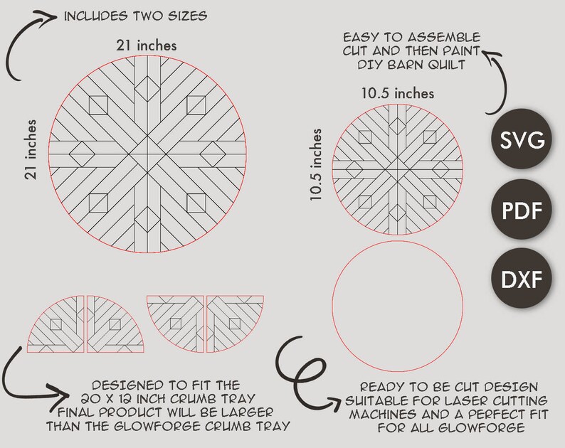 Geometric Barn Quilt Home Decor Laser Cut File Large - Etsy