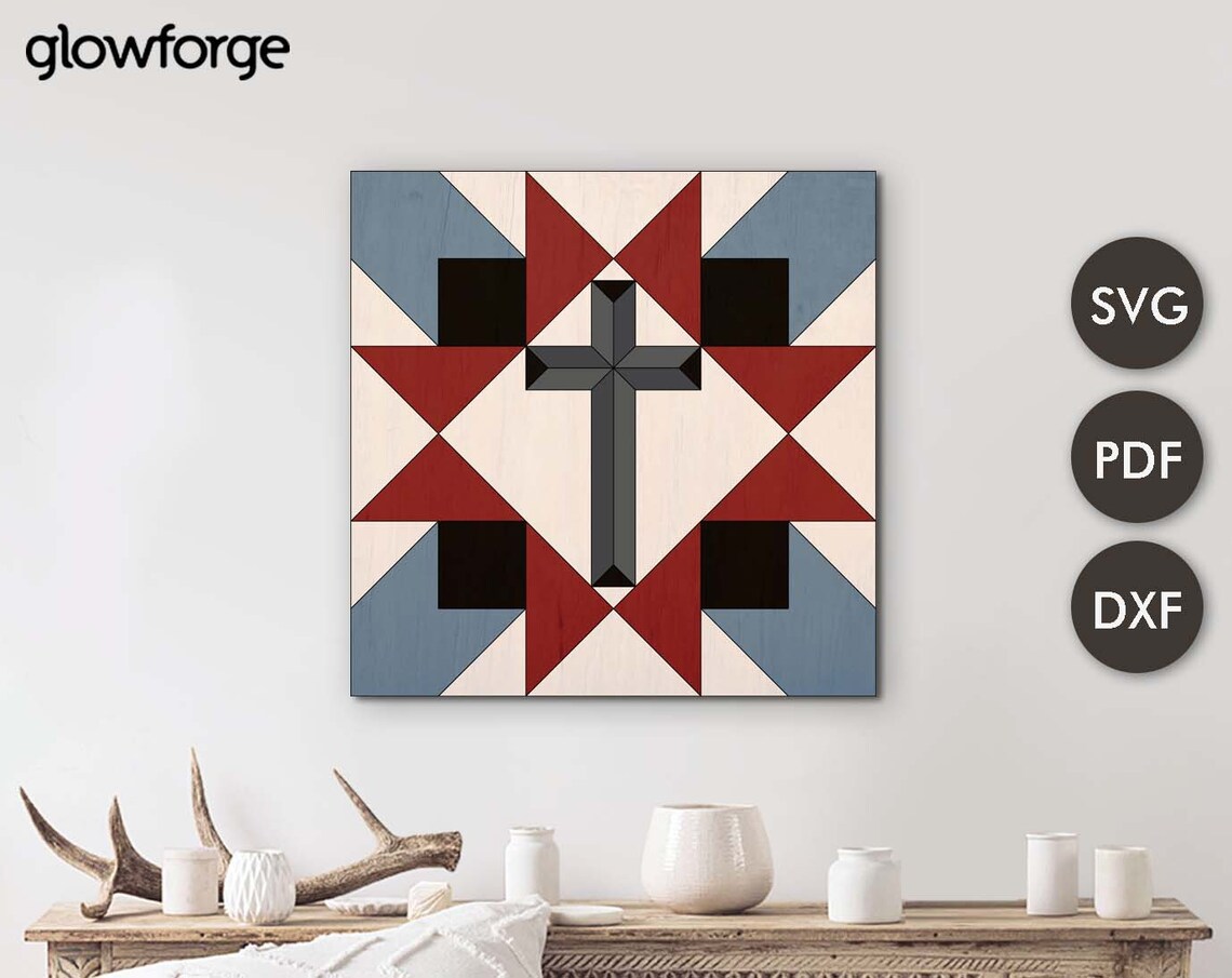 Cross, Barn Quilt , Home Decor, Laser Cut File, Instant Download, Svg ...