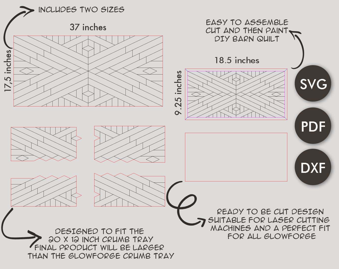 Geometric Barn Quilt Svg , Wooden Wall Art , Home Decor , Cut File ...