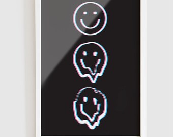 Smiley Face Poster | Etsy