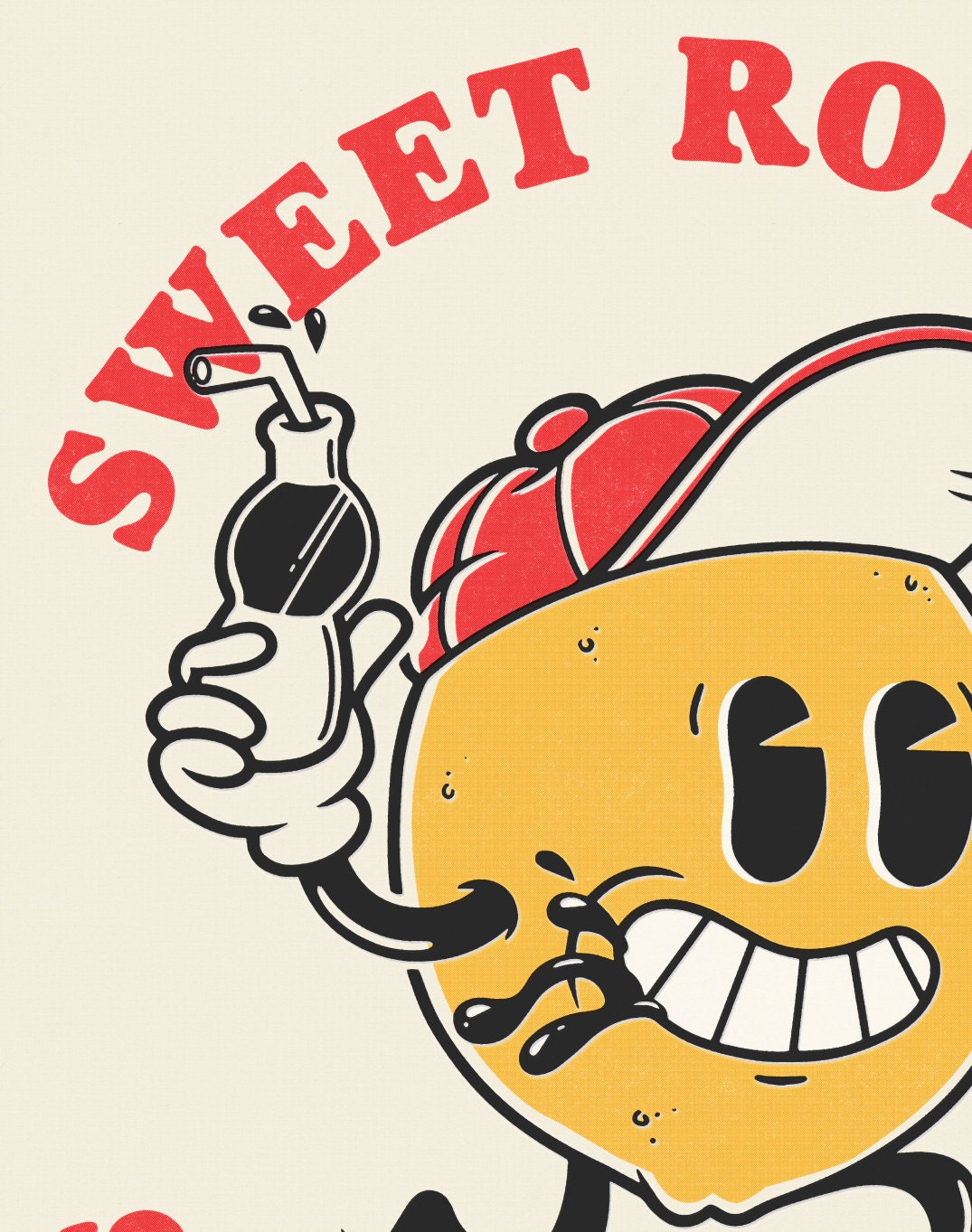 Sweet Roller Lemon Retro Art Print Retro Poster Cartoon - Etsy