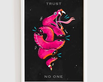 Trust No One Art | Etsy