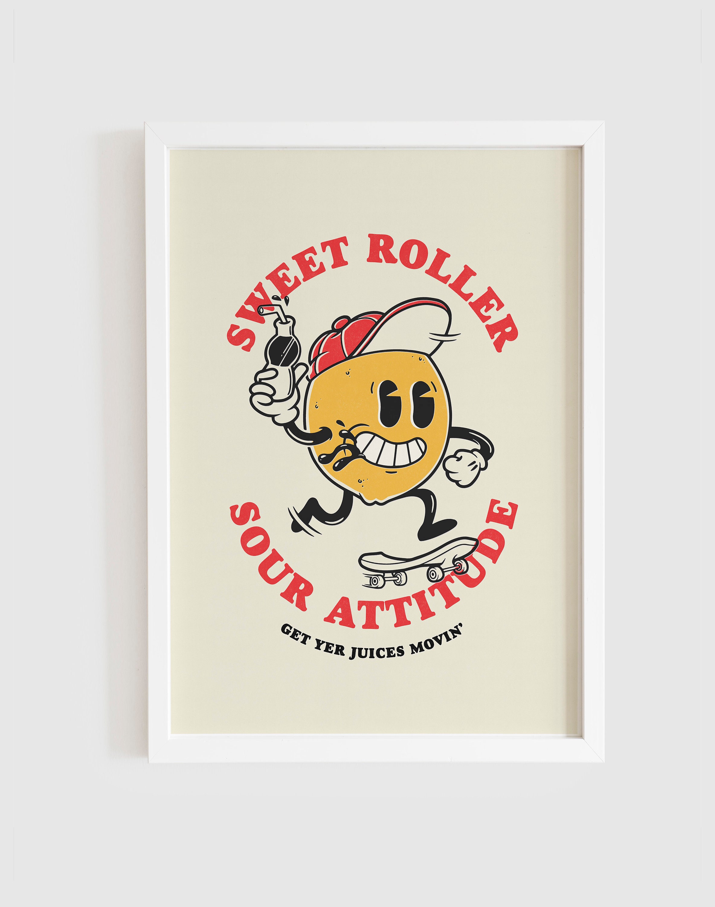 Sweet Roller Lemon Retro Art Print Retro Poster Cartoon - Etsy