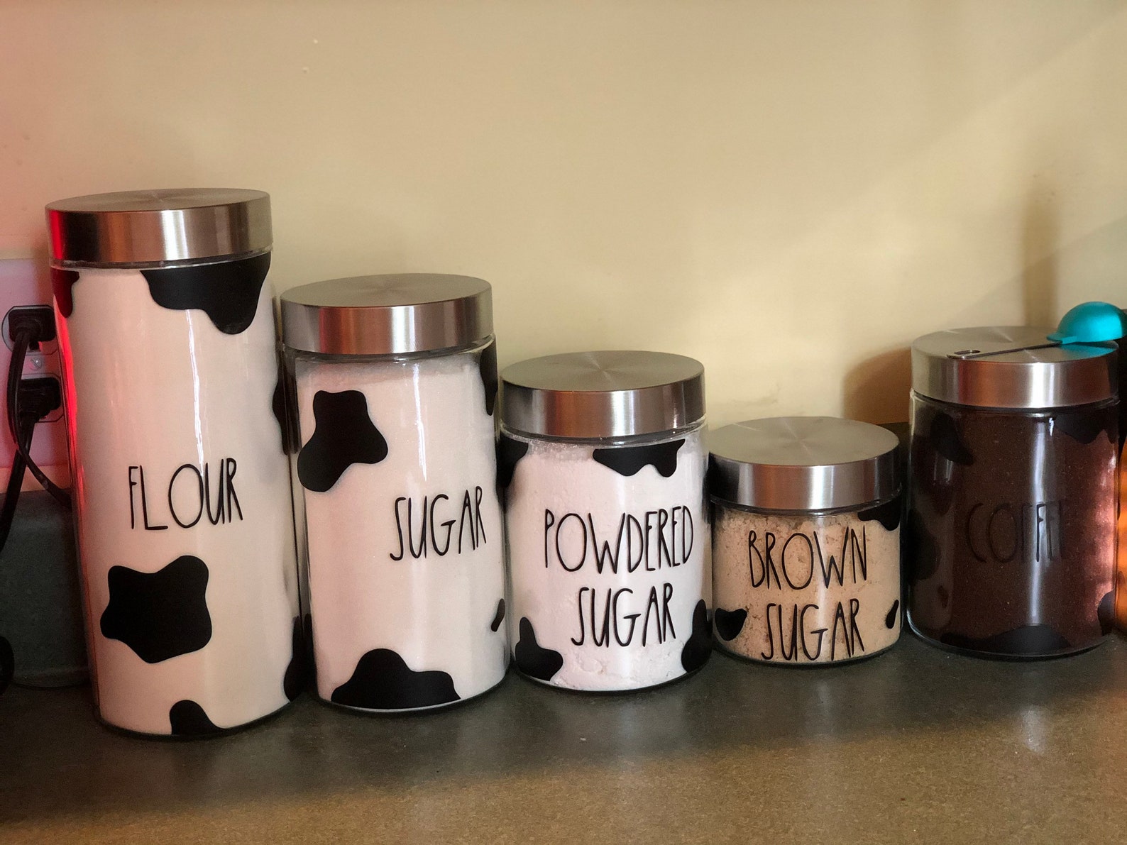 Cow Print Canisters - Etsy