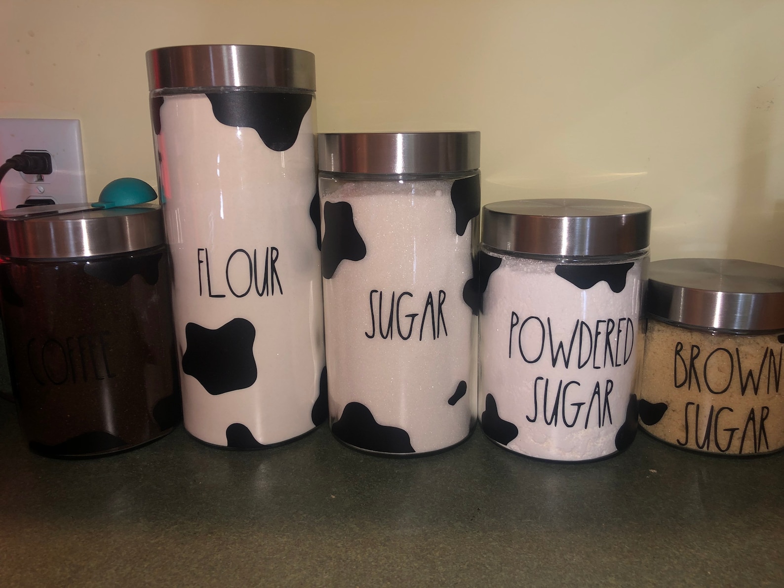 Cow Print Canisters - Etsy