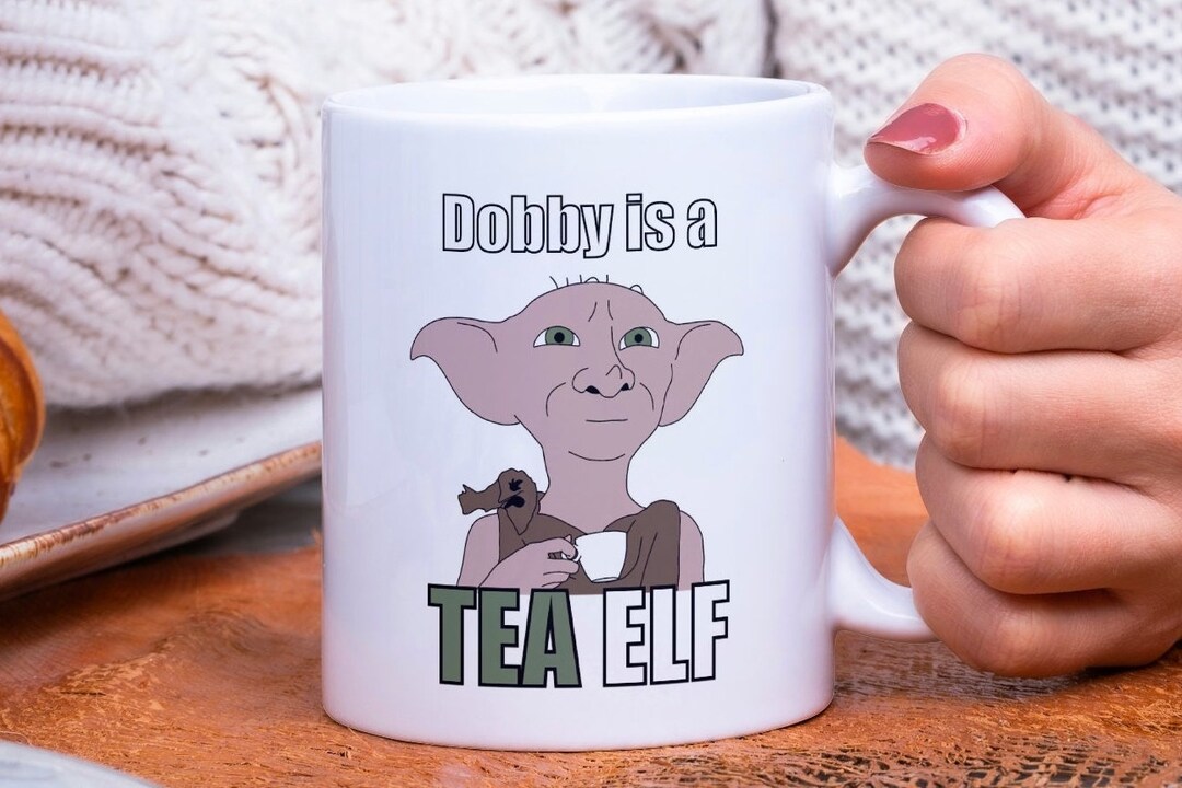 Dobby is A Free Elf 11oz Tea Coffee Mug, Funny Customisable, Movie Mug ...
