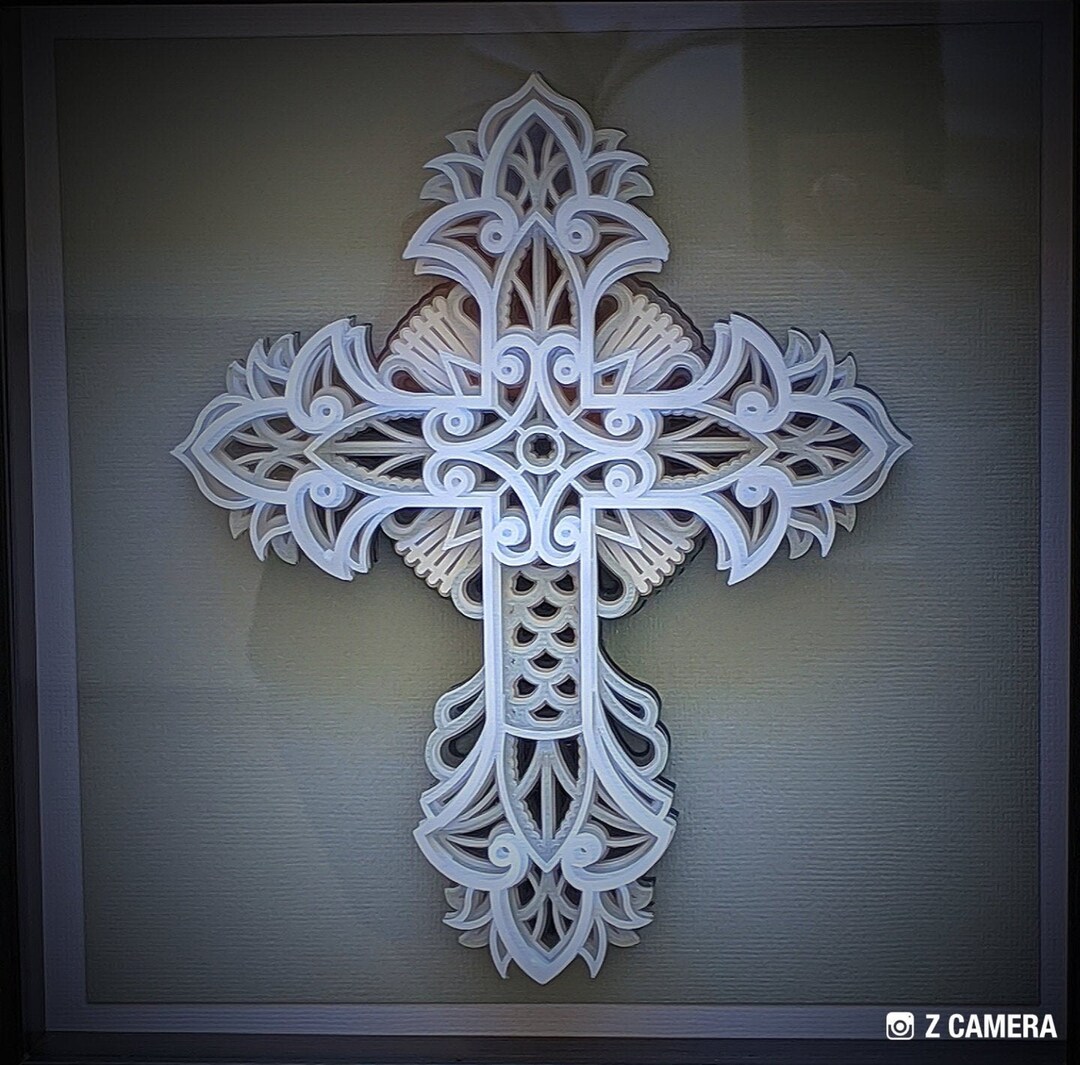 3D Cross in Shadowbox - Etsy