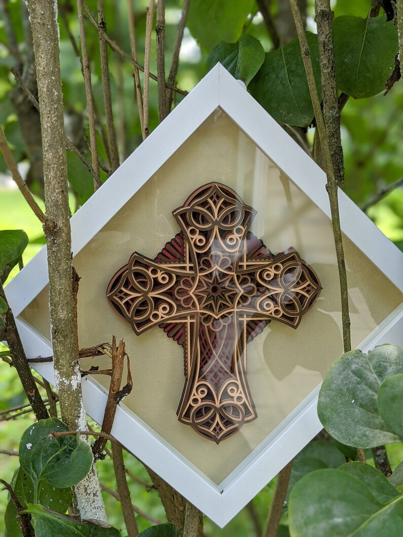 3D Cross in Shadowbox - Etsy
