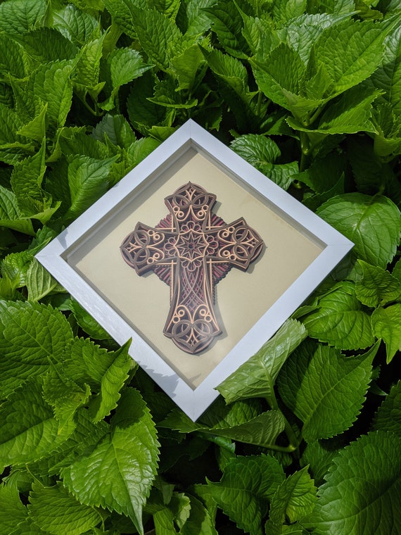 3D Cross in Shadowbox | Etsy